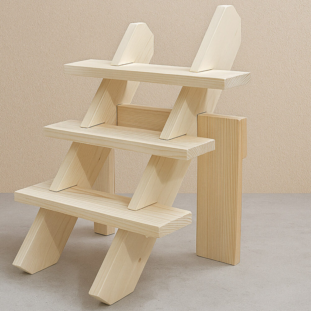 Small Wooden Step Display Stand for Trade Shows & More